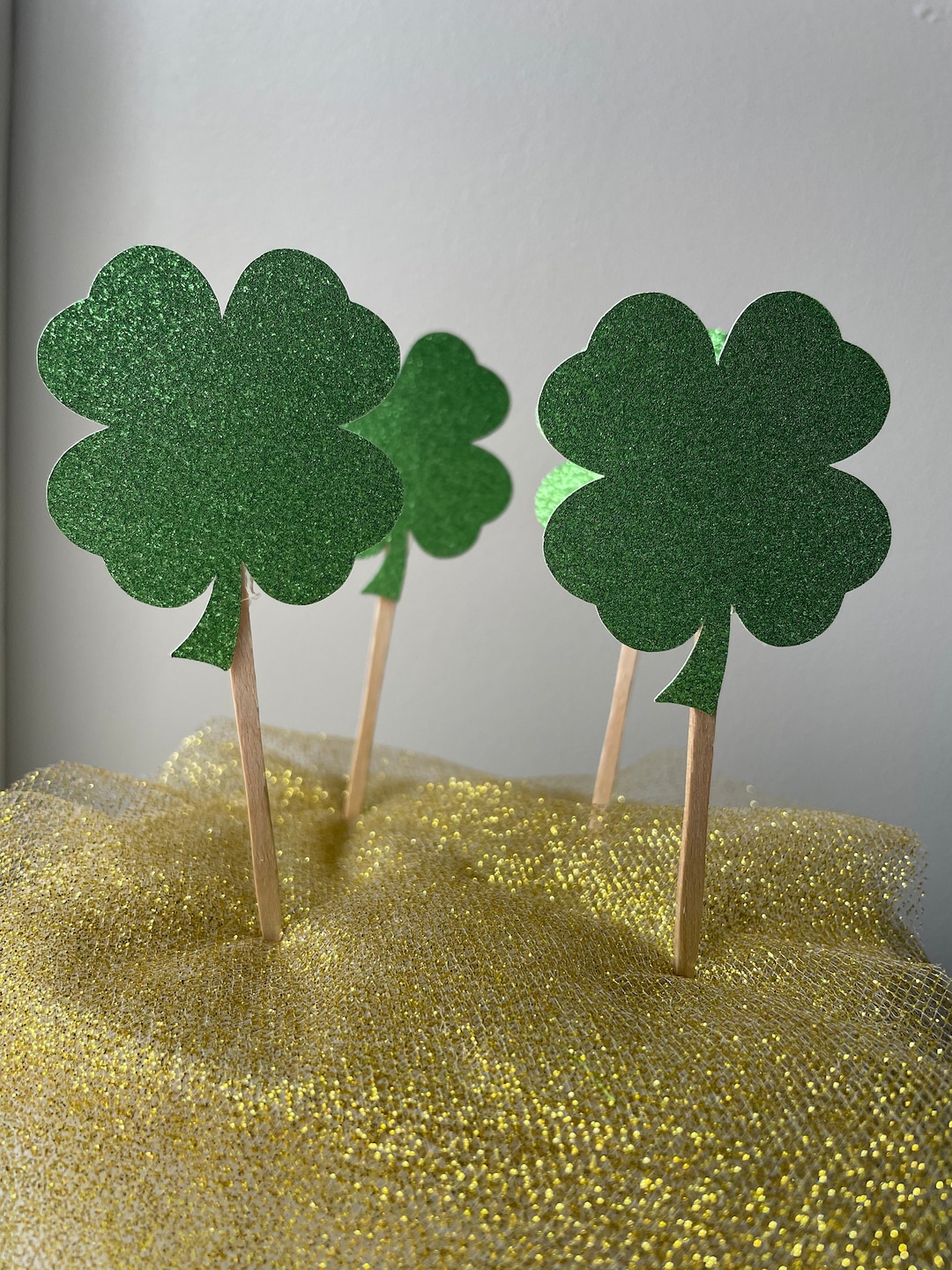 Four Leaf Clover Toppers (2”) Set of 12 | Cupcake Toppers | Four Leaf ...