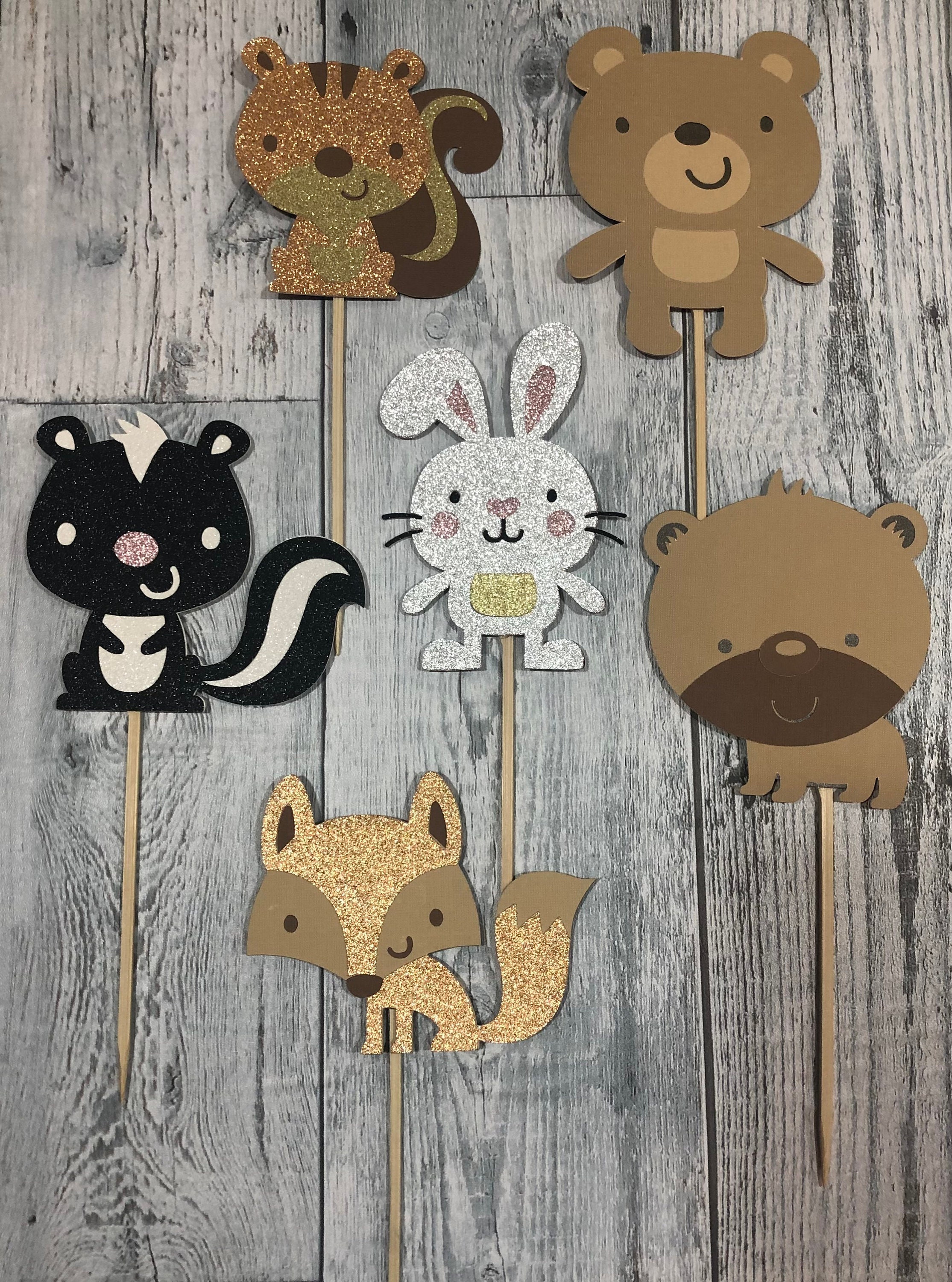 Woodland Animal Centerpieces (5”) | Woodland Toppers | Woodland ...