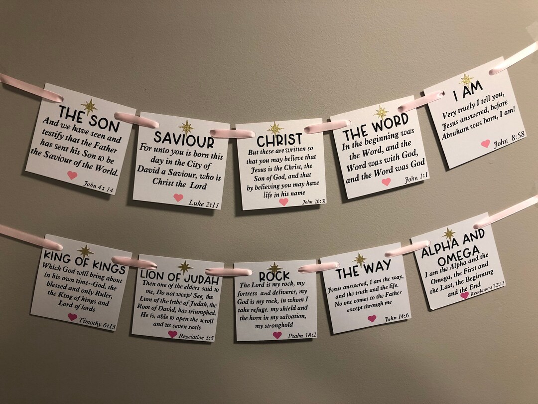 Jesus’ Name Learning Advent Banner (days 1-10) | Bible Banner ...