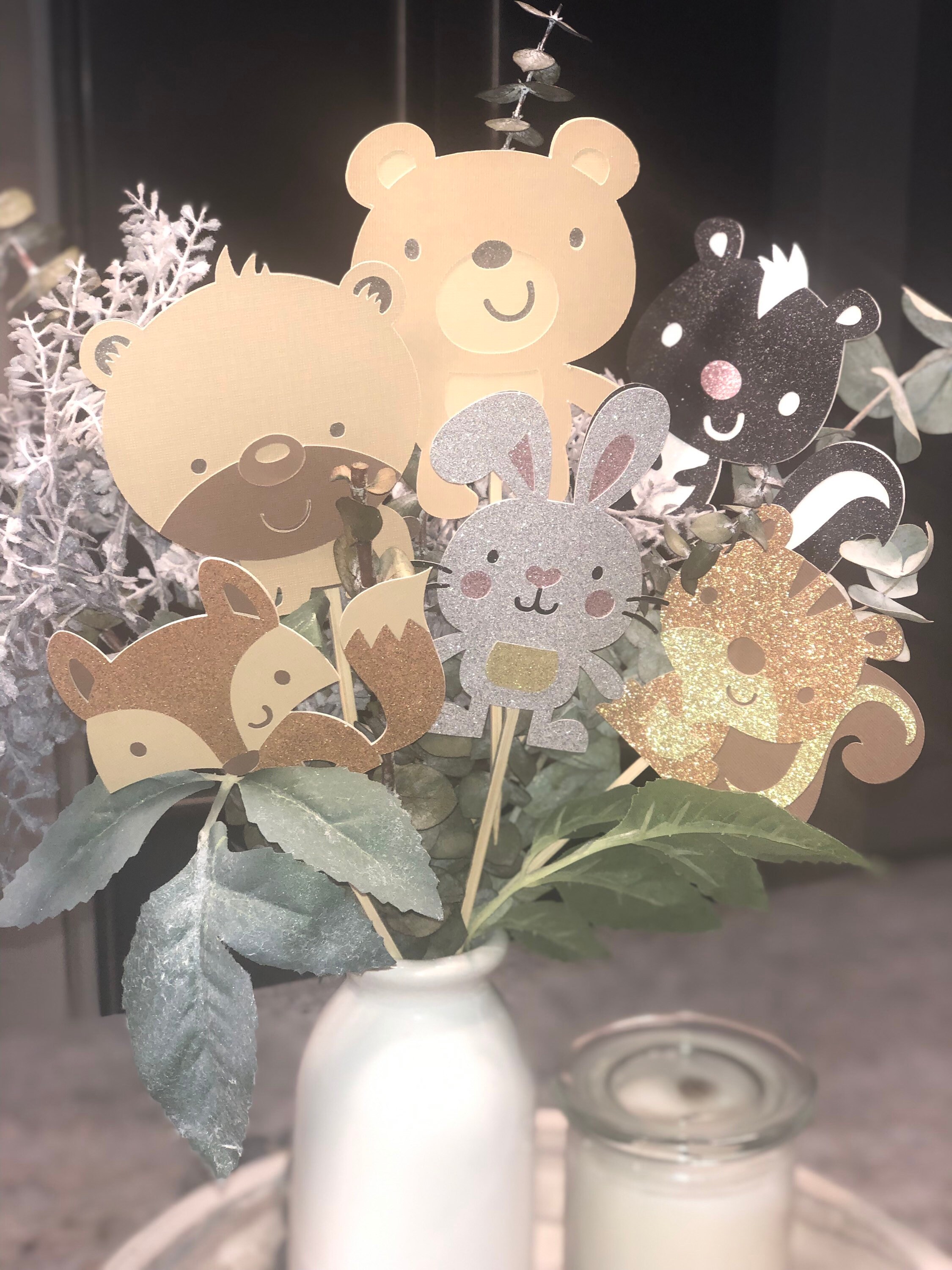Woodland Animal Centerpieces 5 Woodland Toppers Woodland Centerpieces ...