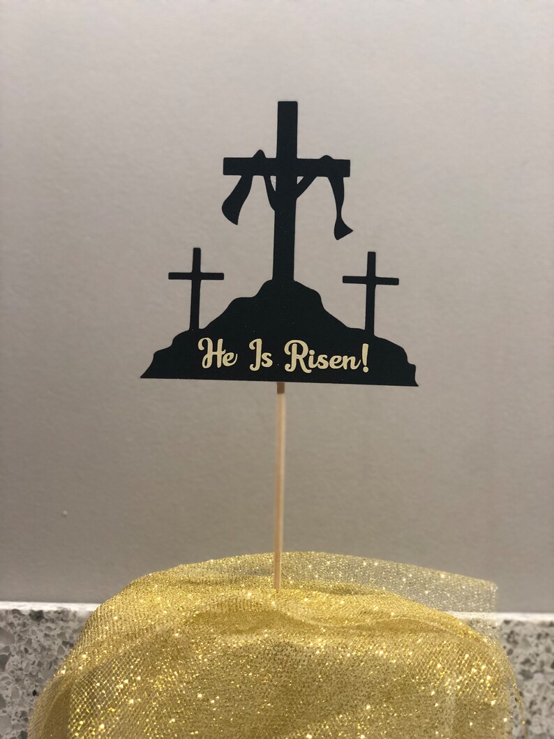 He is Risen 5” Cake Topper | Bible Topper | Christian Cake Topper ...