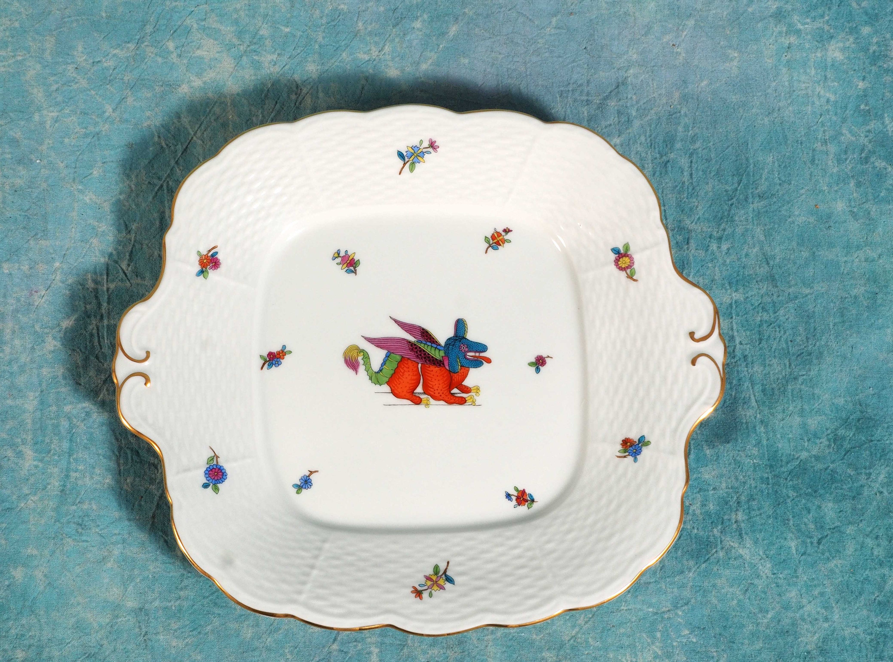 RARE ANTUQUE 1915 Herend Porcelain Hungary Square Tray UNUSUAL - Etsy