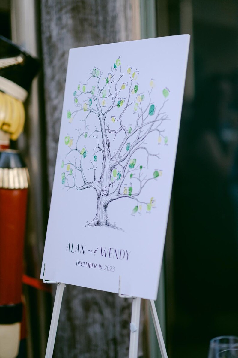 Fingerprint Tree Guestbook Alternative, Custom Thumbprint Tree Guest ...