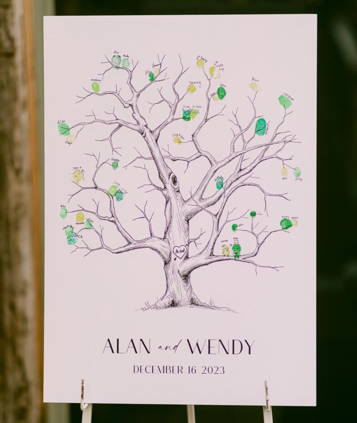 Fingerprint Tree Guestbook Alternative, Custom Thumbprint Tree Guest ...