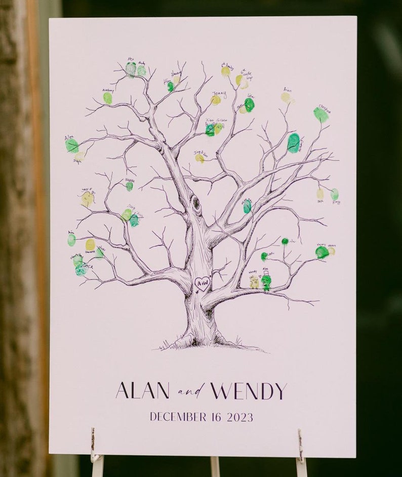 Fingerprint Tree Guestbook Alternative, Custom Thumbprint Tree Guest ...