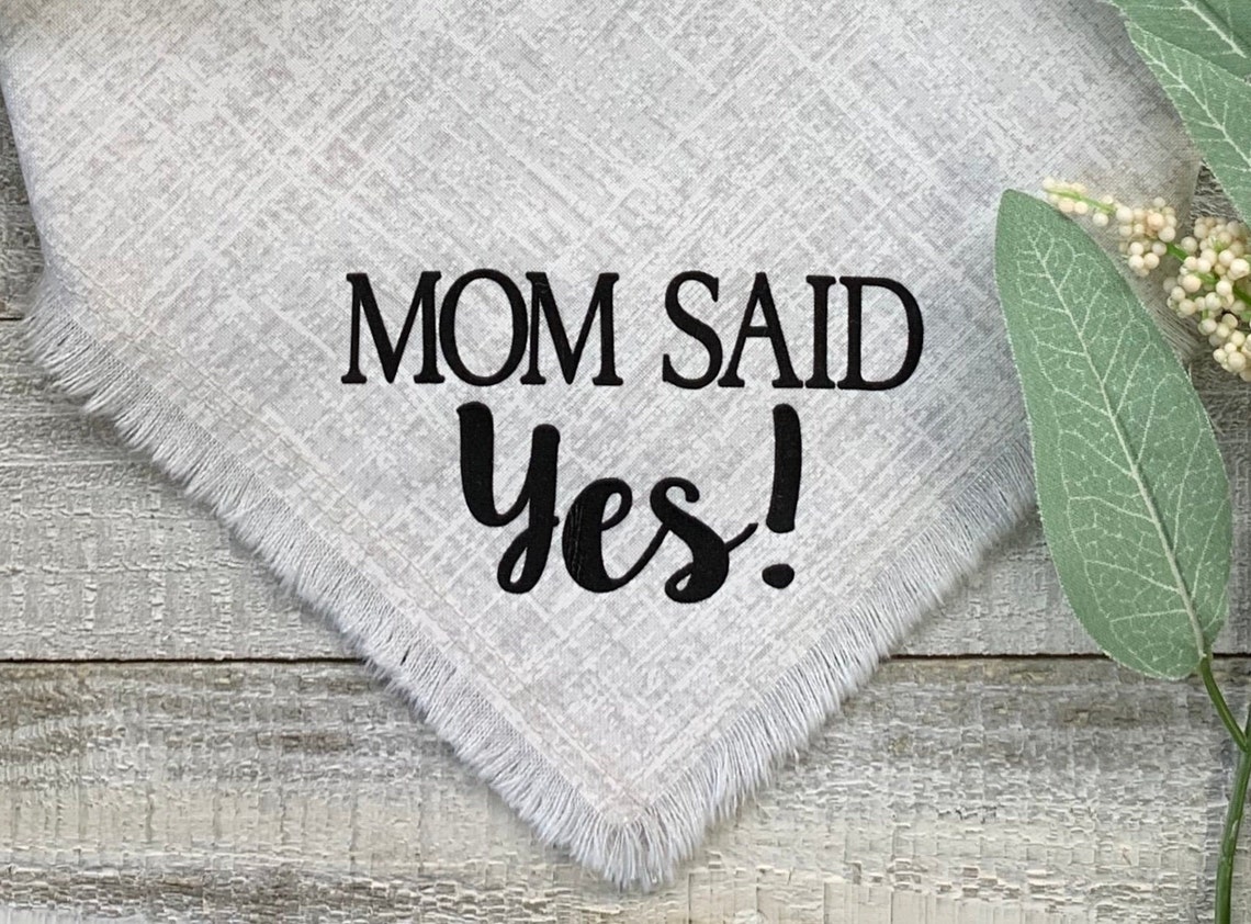 Mom Said Yes Engagement Dog Bandana Wedding Announcement Dog - Etsy