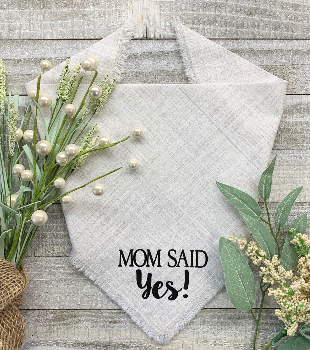 Mom Said Yes Engagement Dog Bandana Wedding Announcement Dog - Etsy