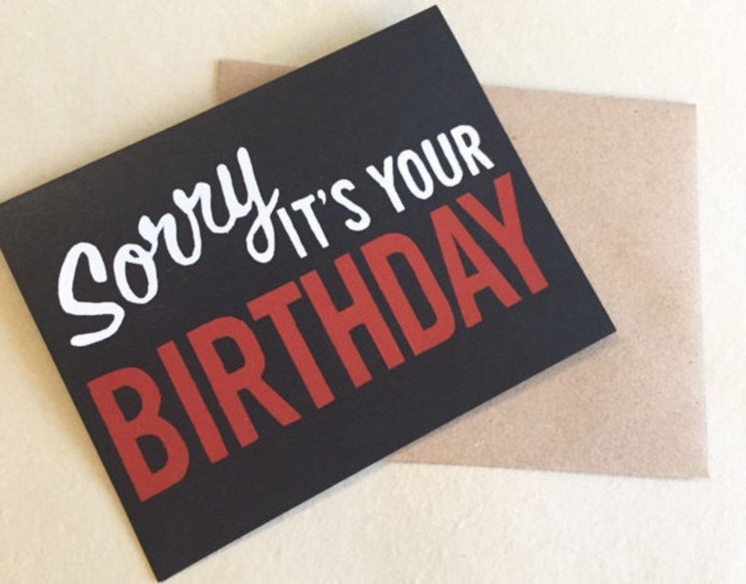 Sorry Screen Printed Birthday Card - Etsy.de