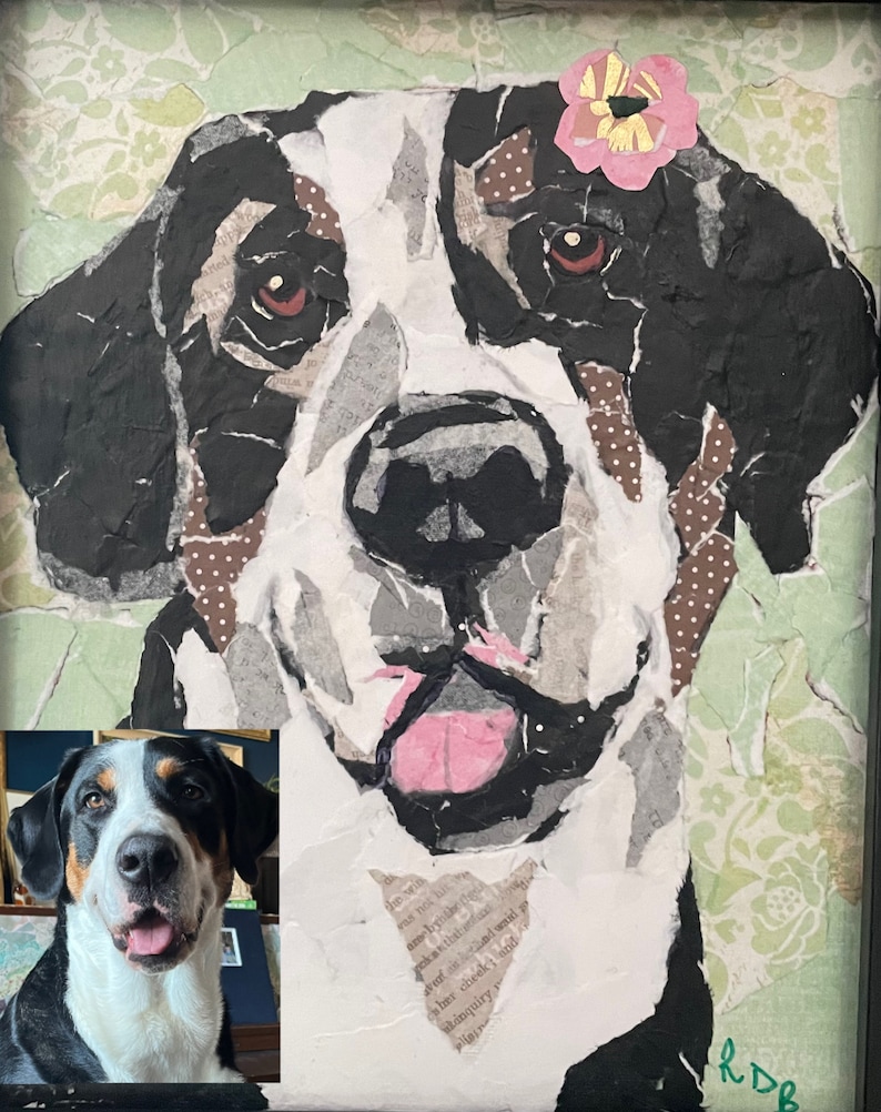 Handmade Torn Paper Portrait of Your Pet - Etsy