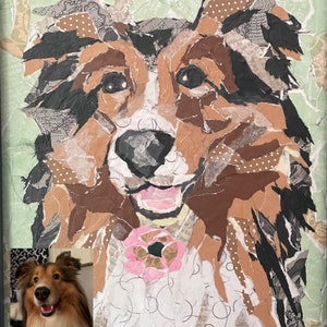 Handmade Torn Paper Portrait of Your Pet - Etsy