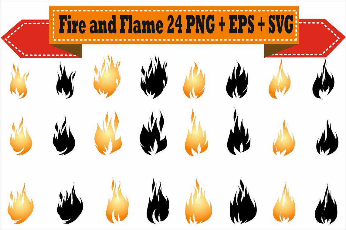 Fire Flames Blaze Ball Heat Burning Designs Play Pack - Etsy
