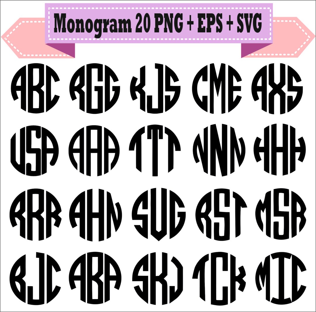 Monogram Mega Pack Circle Monogram Designs Play Pack Silhouette Vector ...