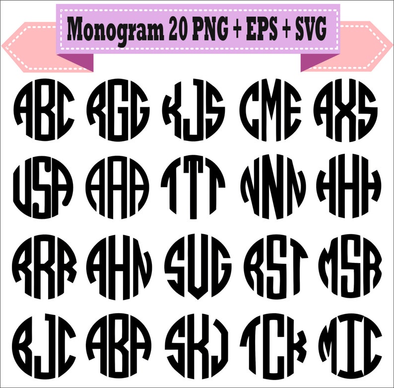 Monogram Mega Pack Circle Monogram Designs Play Pack Silhouette Vector ...