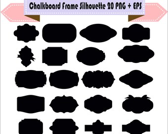 Chalkboard Frame Badges Vintage Label Motif Shapes Pack | Etsy