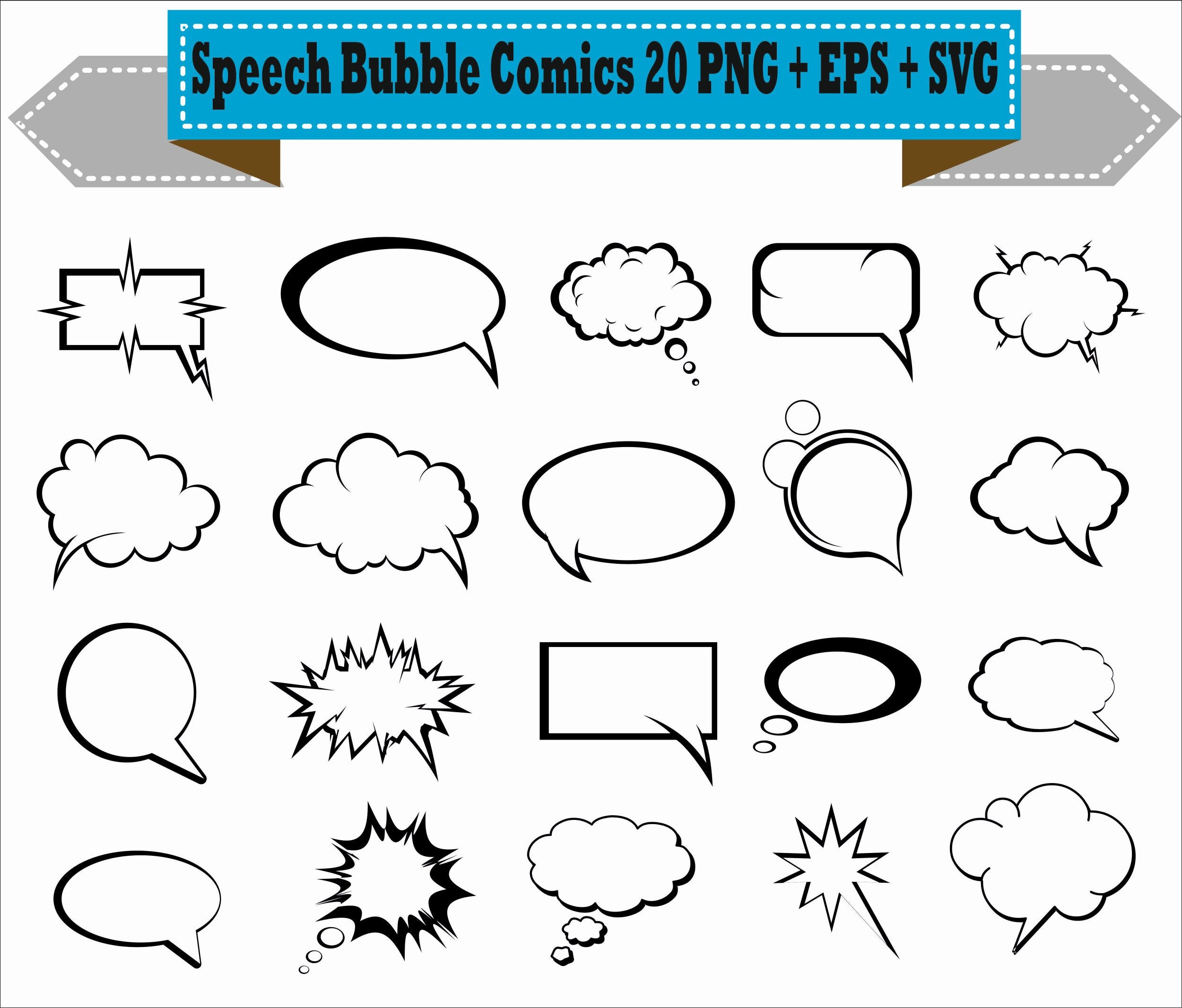Speech Bubble Comics Book Text Grammar Comics Vector Clipart - Etsy Canada