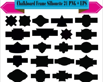 Chalkboard Frame Badges Vintage Label Motif Shapes Pack | Etsy