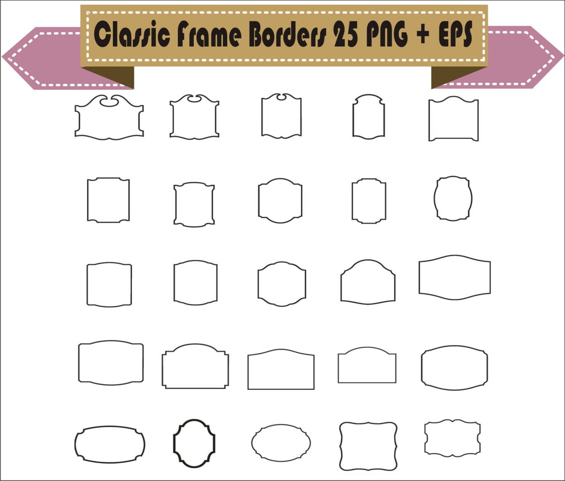 Classic Frames Frame Vector Vintage Retro Clipart Cowboy PNG - Etsy