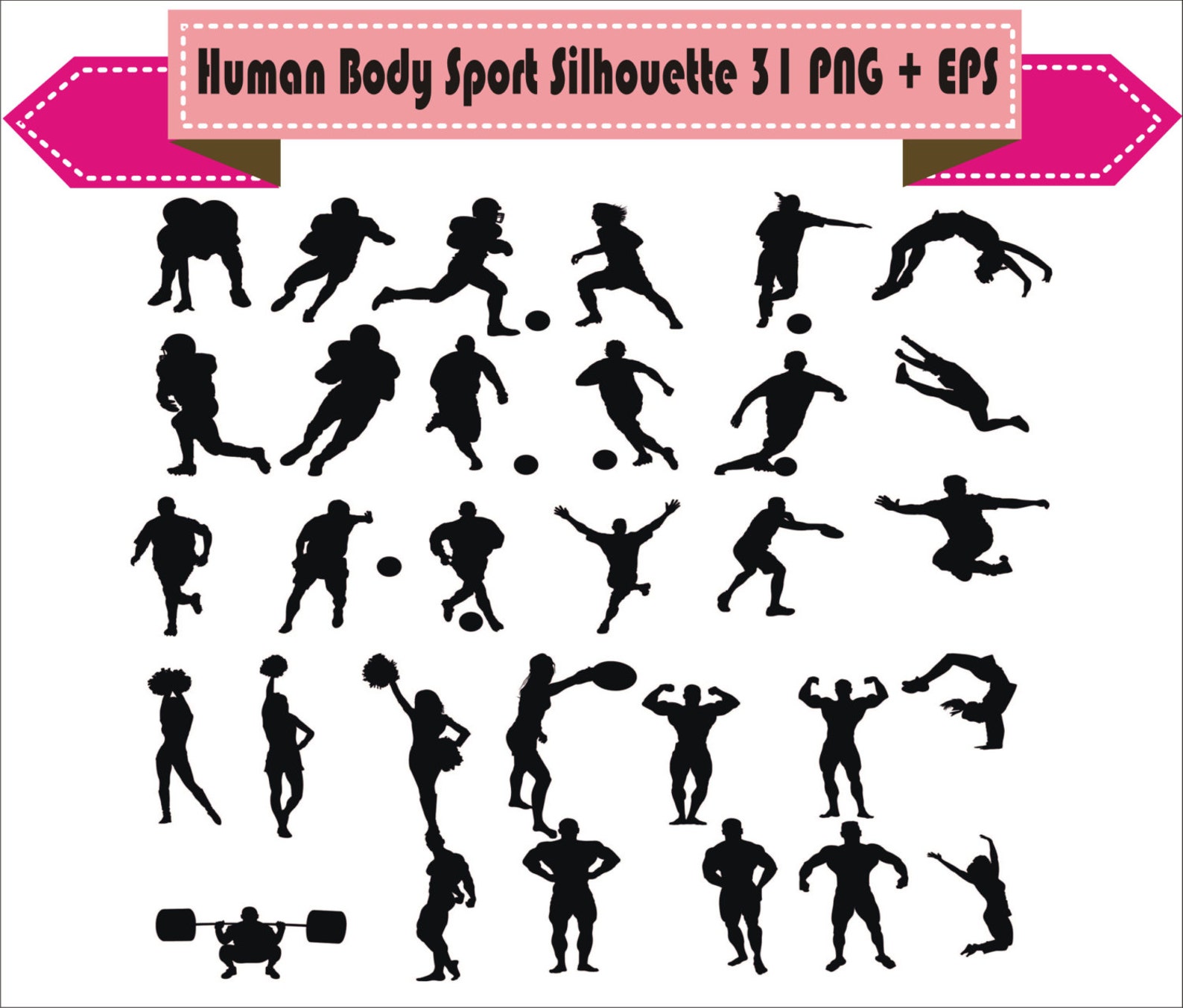 Human Body Sport American Football Rugby Cheerleader | Etsy
