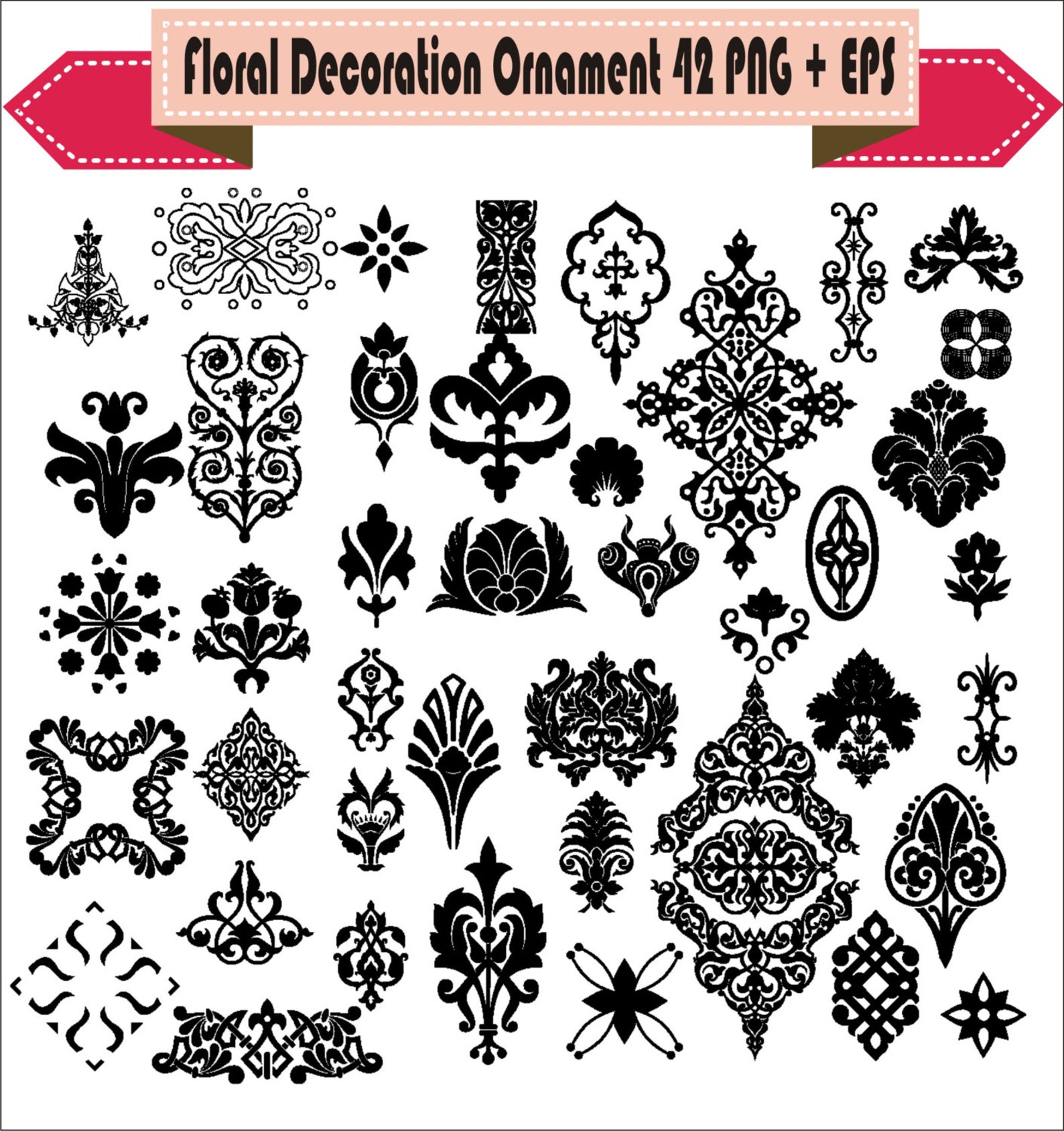 Decoration Victorian Ornamental Floral Corner Border Retro - Etsy