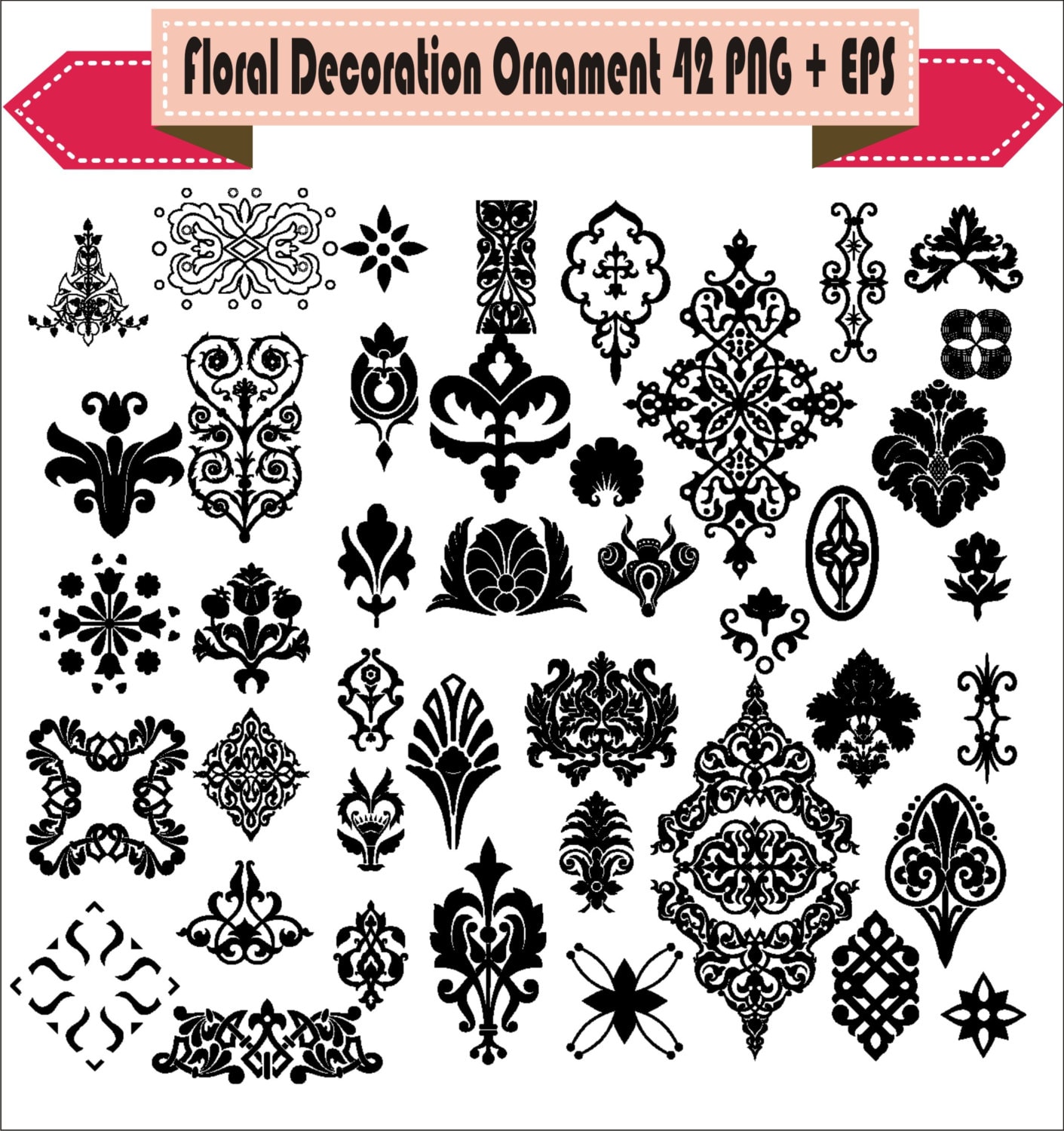 Decoration Victorian Ornamental Floral Corner Border Retro - Etsy