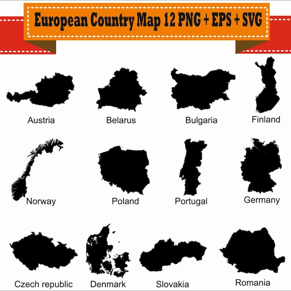 European Map Clipart - Etsy