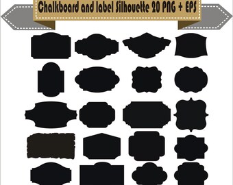 Chalkboard Frame Badges Vintage Label Motif Shapes Pack | Etsy