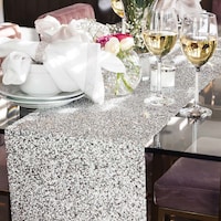 Silver Stars on Sheer Organza Decorative Table Runner / Table Décor ...