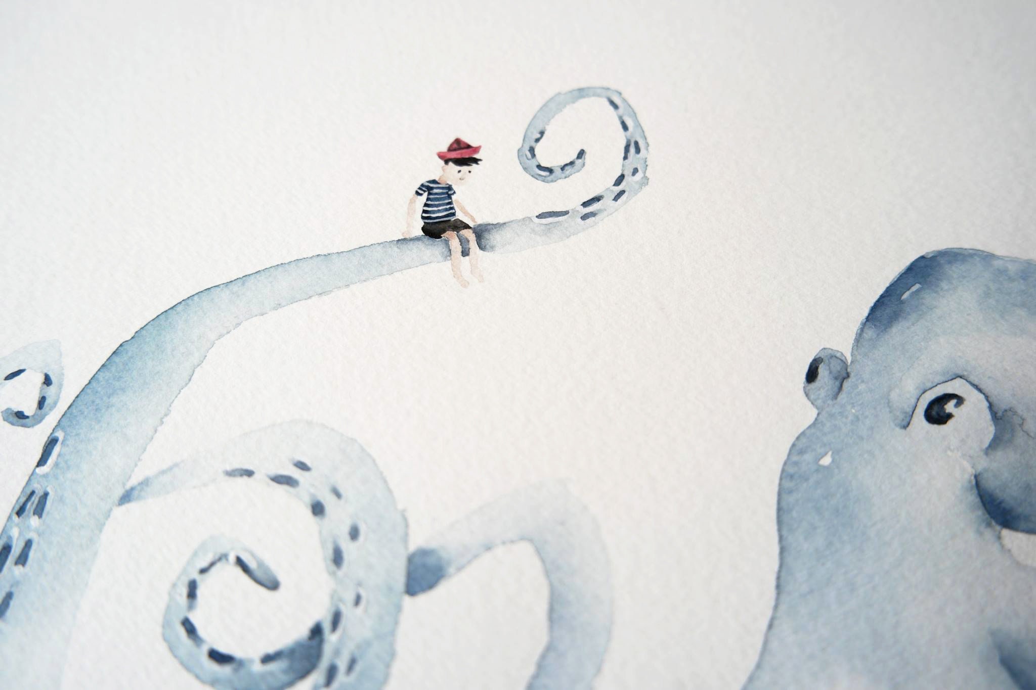 Octopus Friend Print From Original Watercolour - Etsy