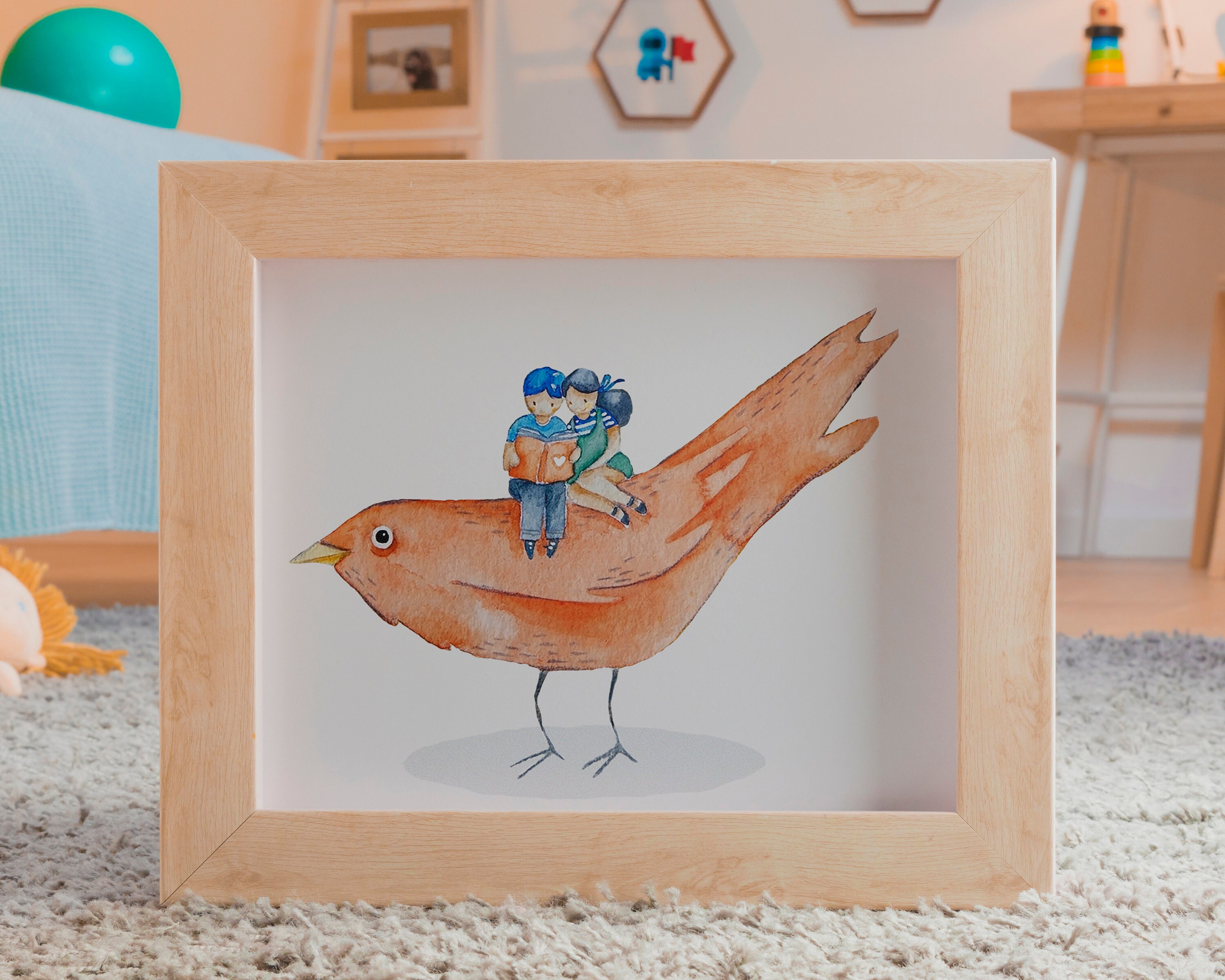 Friends Bird Read Print From Original Watercolour - Etsy