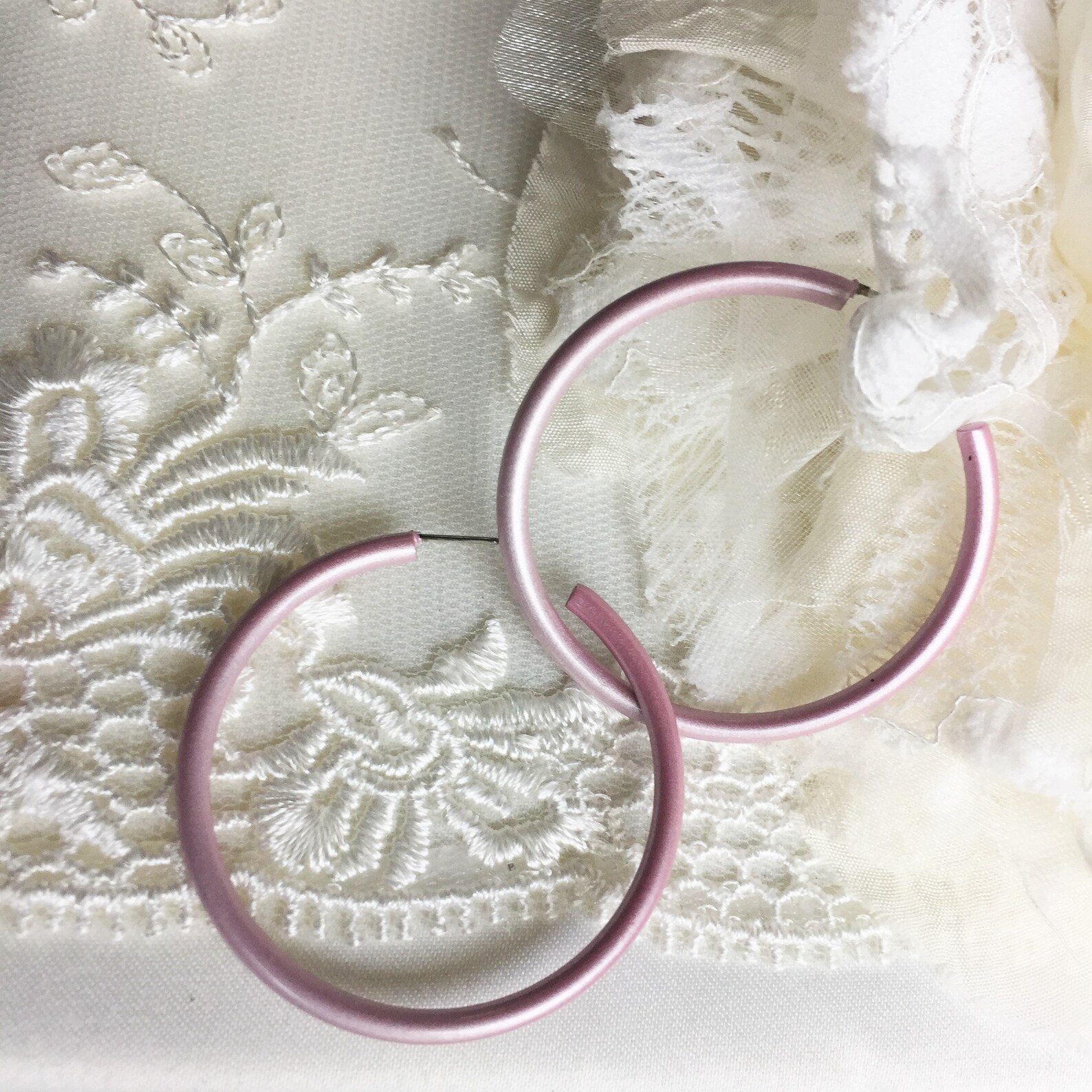 Purple Enamel Hoop Earrings Vintage Pierced Ear - Etsy