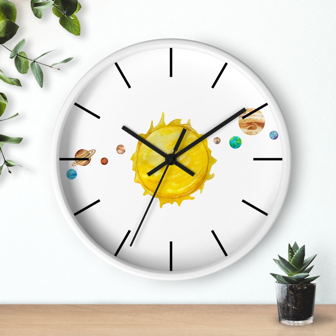 Planet Clock, Planets, Solar System, Sun, Clock, Kids Clock, Nursery - Etsy