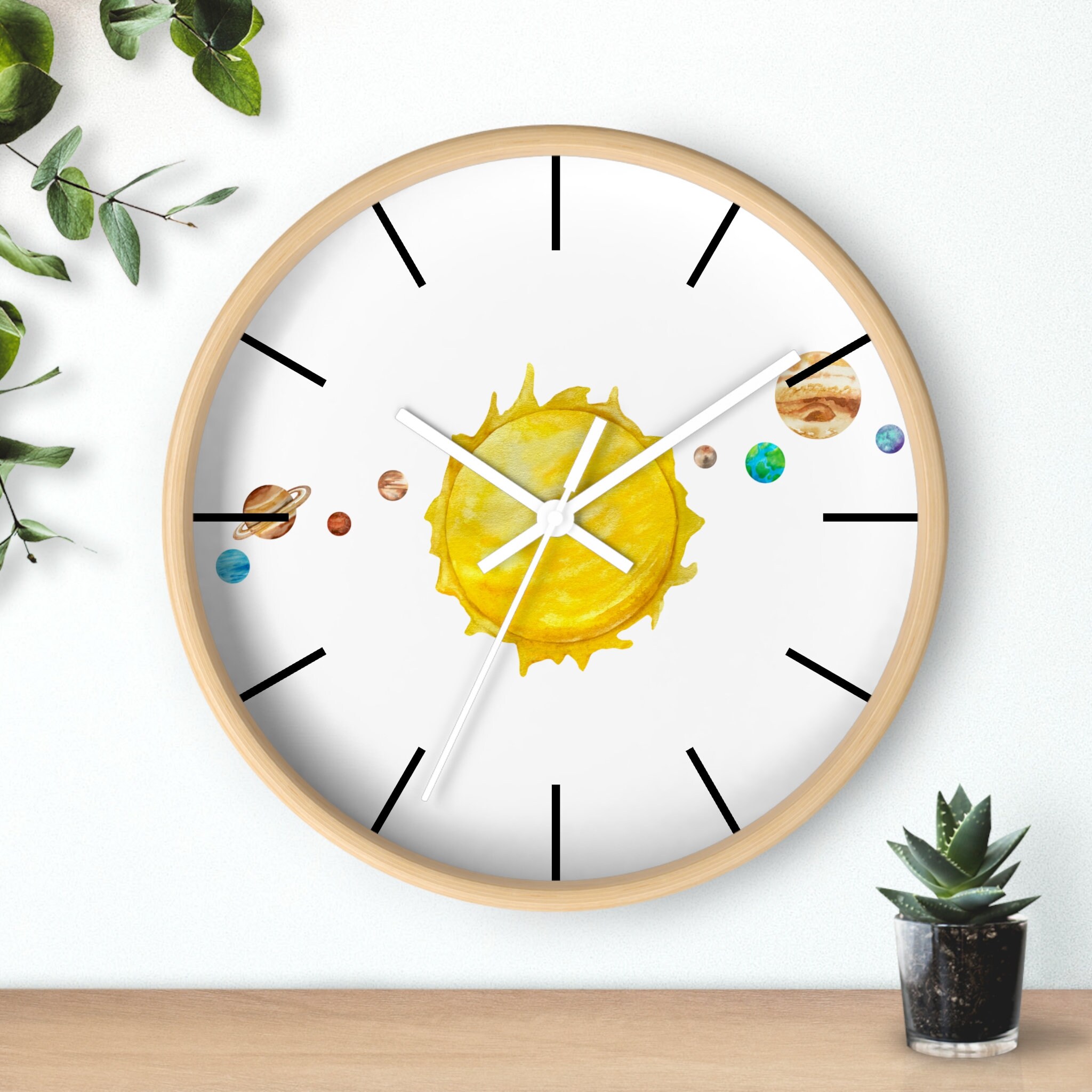 Planet Clock, Planets, Solar System, Sun, Clock, Kids Clock, Nursery - Etsy