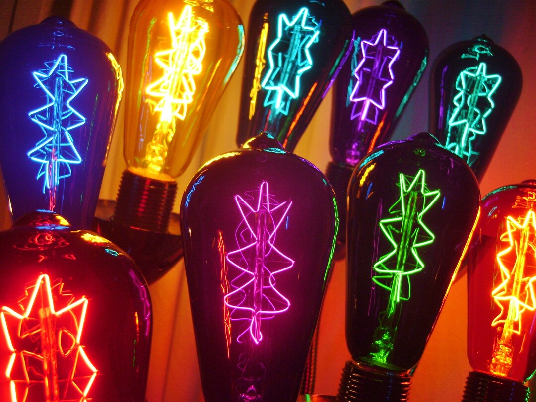 Light Bulbs - ST64 Atomic Star Light Bulbs - Etsy