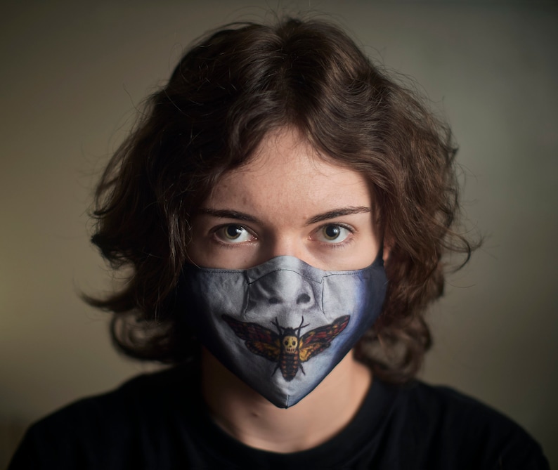 Moth Face Mask With Filter Pocket and Nose Wire Handmade Face | Etsy