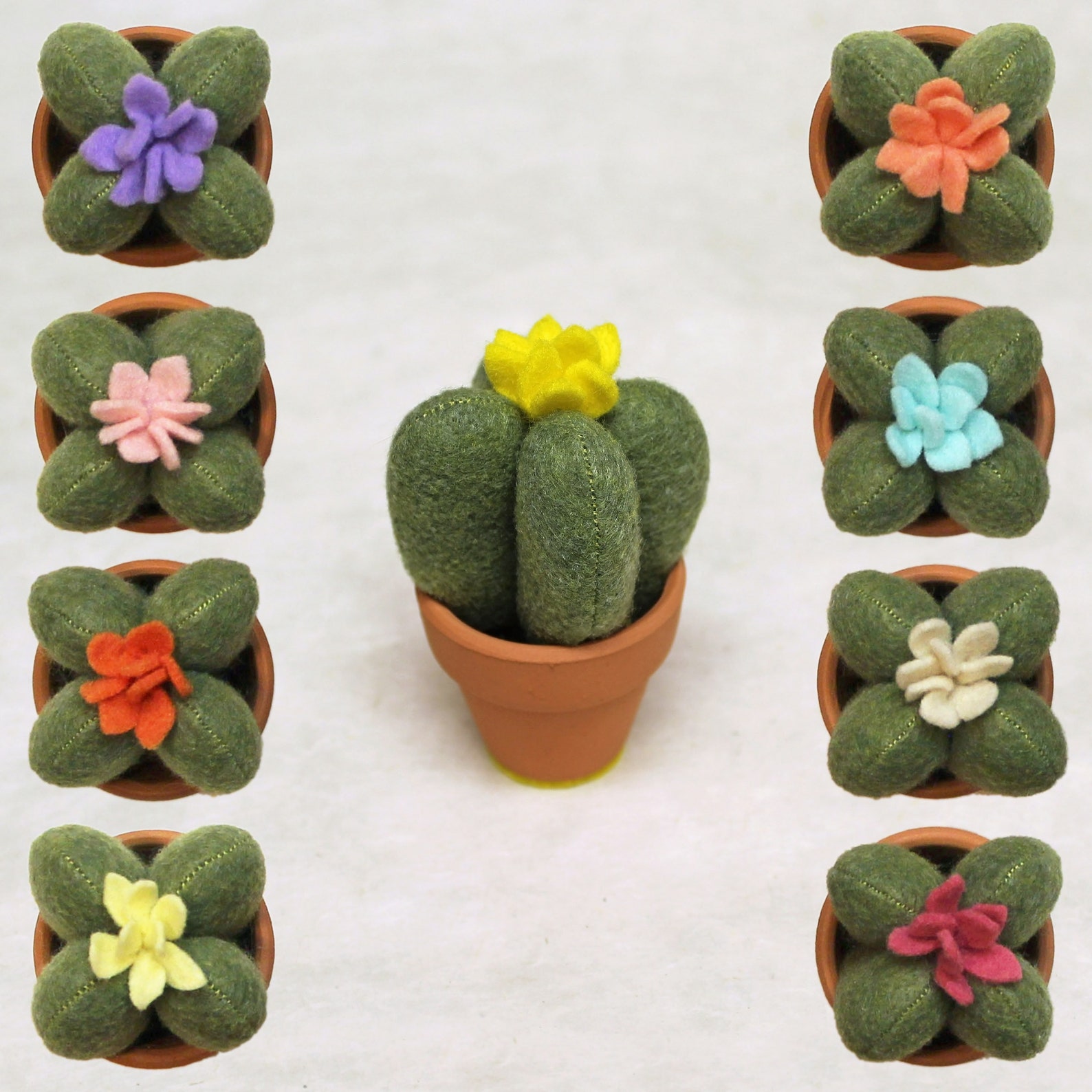 Felt Cactus Mini Cute Fake Plant Pincushion or Decor Flower - Etsy