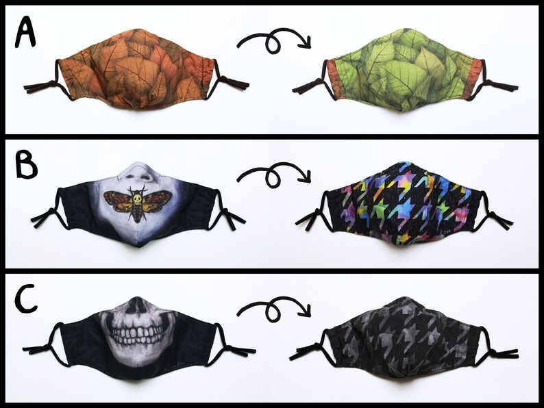 Moth Face Mask With Filter Pocket and Nose Wire Handmade Face | Etsy