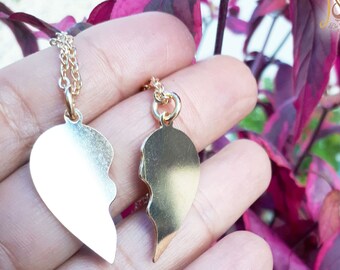 Split Heart Necklace - Etsy