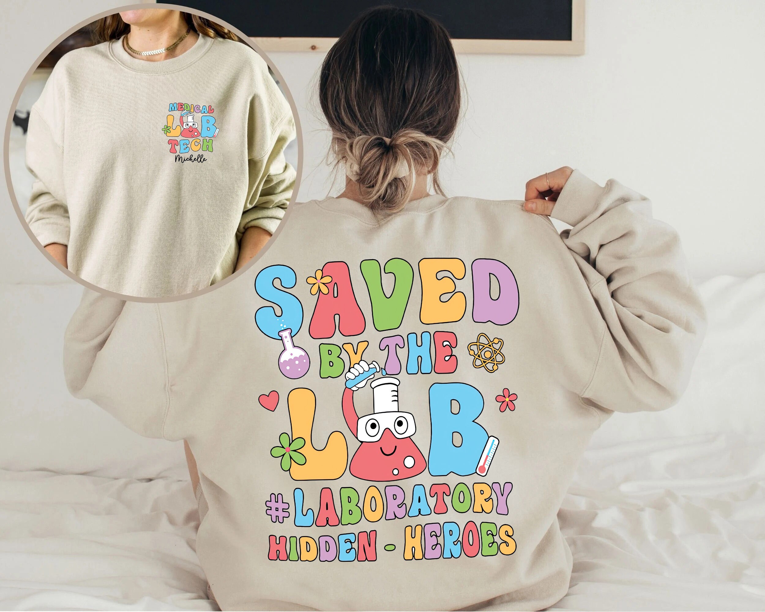 Lab Week Personalized Saved By The Lab 2 Sides Shirt, Med Tech sold by ...