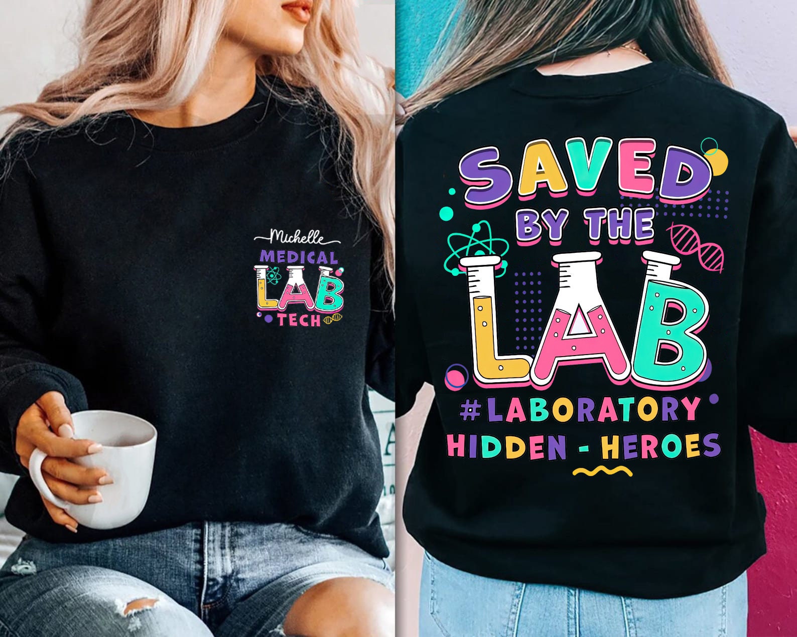 Personalized Lab Tech Shirt Saved by the Lab Shirt Medtech - Etsy