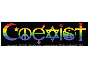 CS110 Rainbow Pride Coexist Color Bumper Sticker or Magnet - Etsy