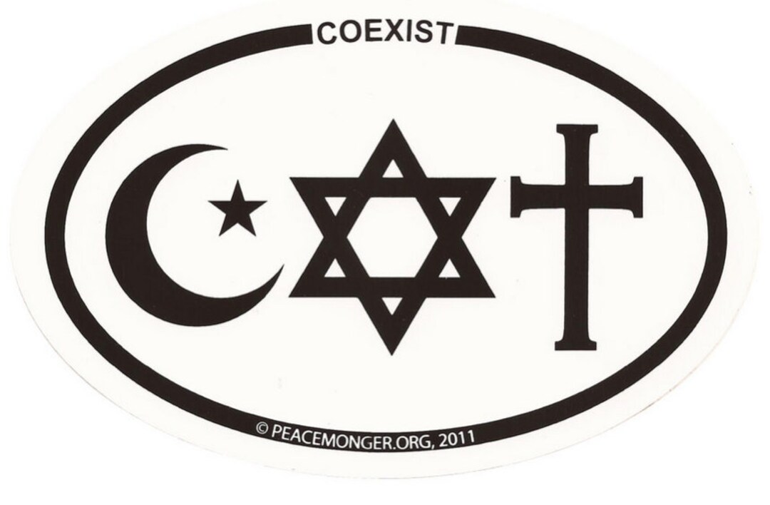 OS009 Coexist Islam/judaism/christianity Oval Bumper Sticker - Etsy
