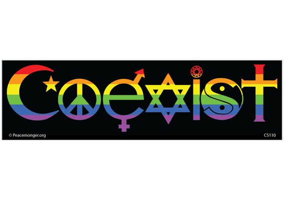 CS110 Rainbow Pride Coexist Color Bumper Sticker or Magnet - Etsy