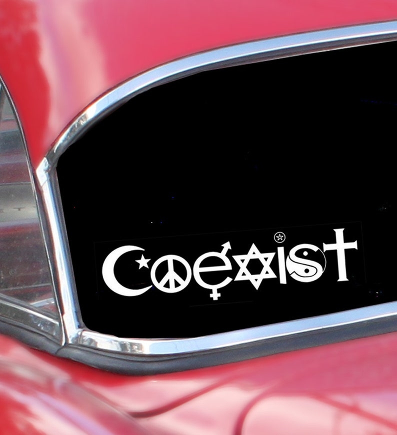 A335 Coexist Peace Symbol White Letters on Clear Background - Etsy