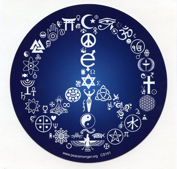 CS141 Coexist Peace Symbol Interfaith Color Sticker - Etsy
