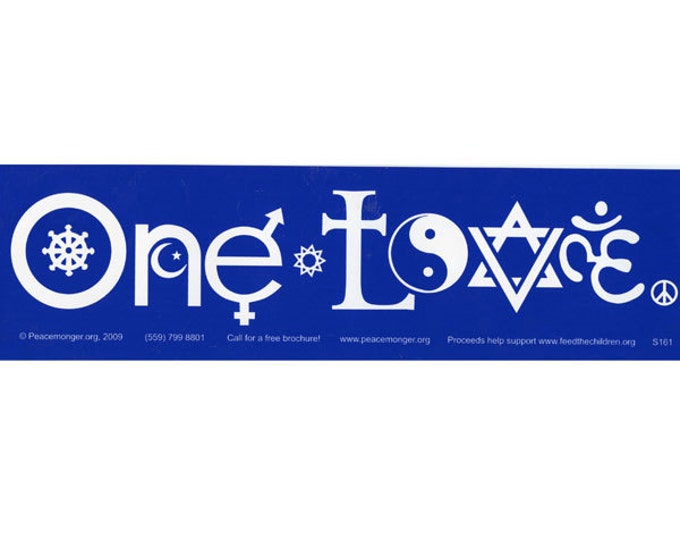 S161 - One Love Symbol Glyph Bumper Sticker or Magnet - Etsy