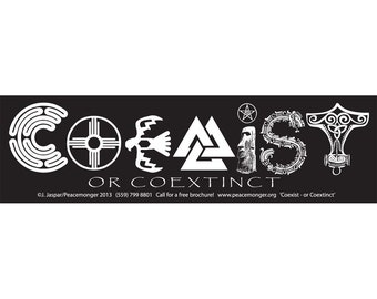Coexist Sticker - Etsy