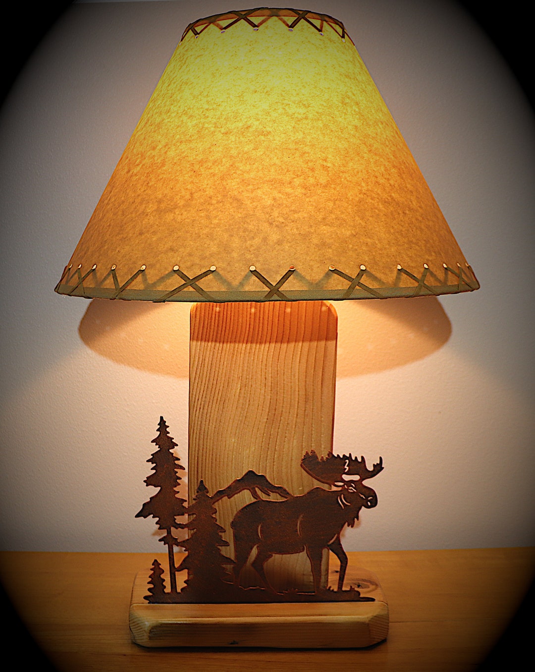 Rustic Lodge Table Lamp – Moose Mountain Style – Handmade in Idaho USA ...