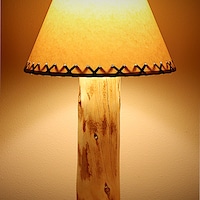 Little Sawtooth Rustic Log Lamp – Handmade in Idaho With 12″ Parchment ...