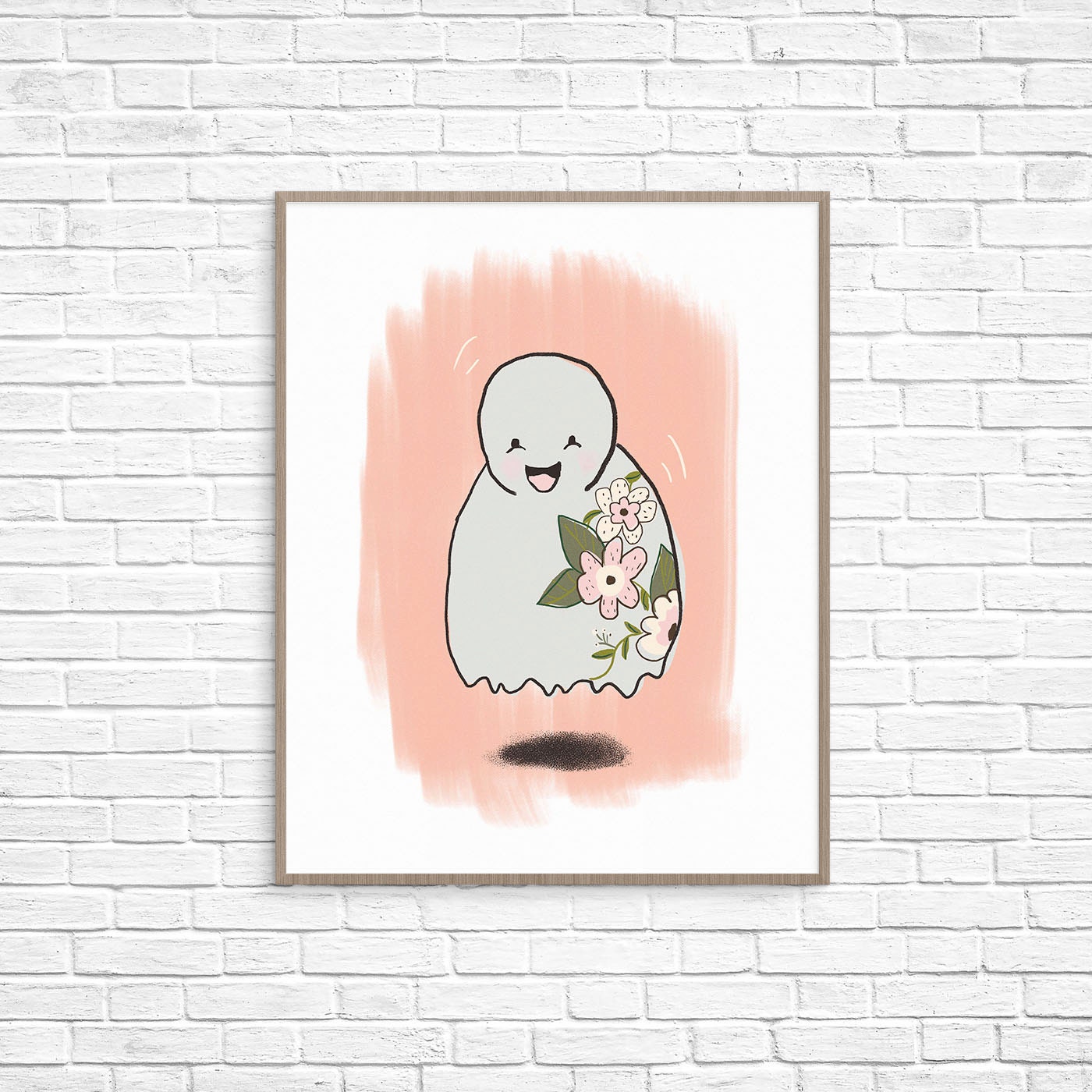 Floral Ghost Art Print, Halloween Printable, Ghost Printable, Halloween ...