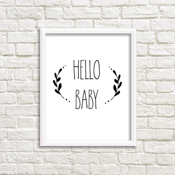 Printable Wall Art Nursery Print Gallery Wall Hello Baby | Etsy